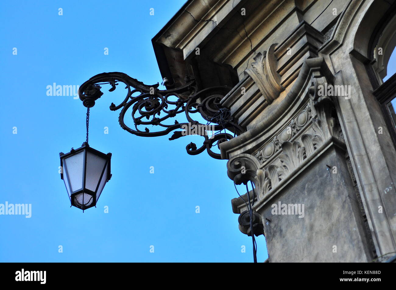 Lantern on the corner Stock Photo - Alamy