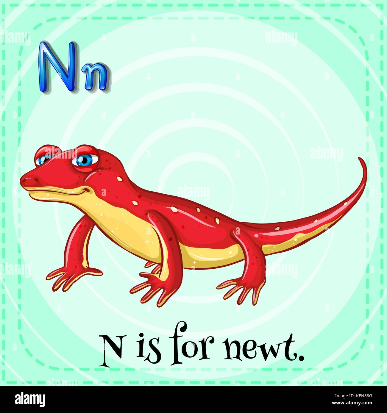 Illustration of a letter N is for newt Stock Vector Image & Art - Alamy