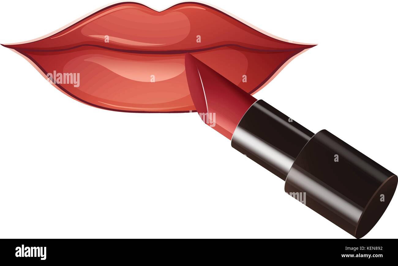 Illustration of lipstick and lips Stock Vector Image & Art - Alamy