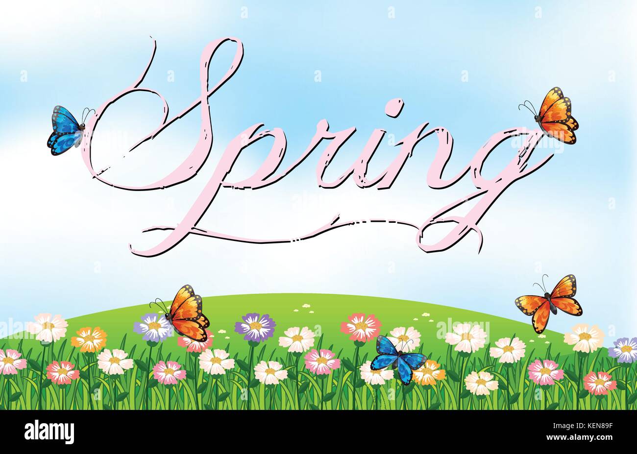 Illustration of a spring season poster Stock Vector Image & Art - Alamy