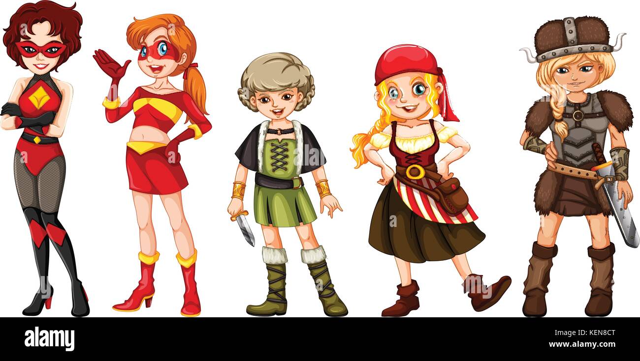 Brave female fighters on a white background Stock Vector Image & Art ...