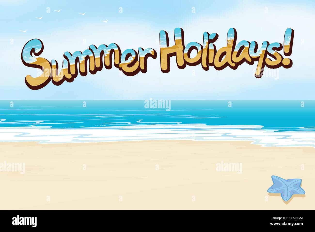 A summer holiday template at the beach Stock Vector Image & Art - Alamy