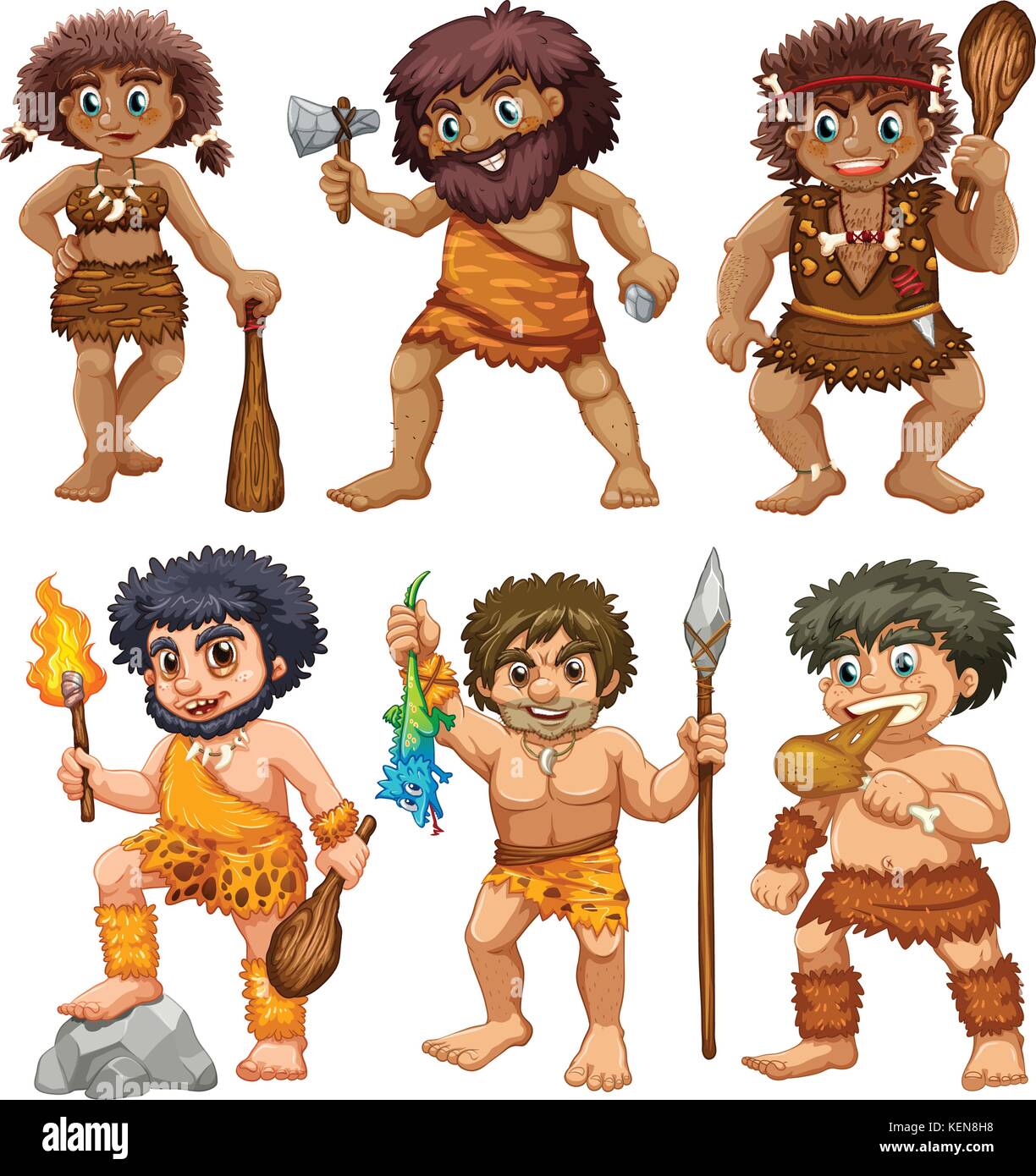 Cavemen vector vectors hi-res stock photography and images - Alamy
