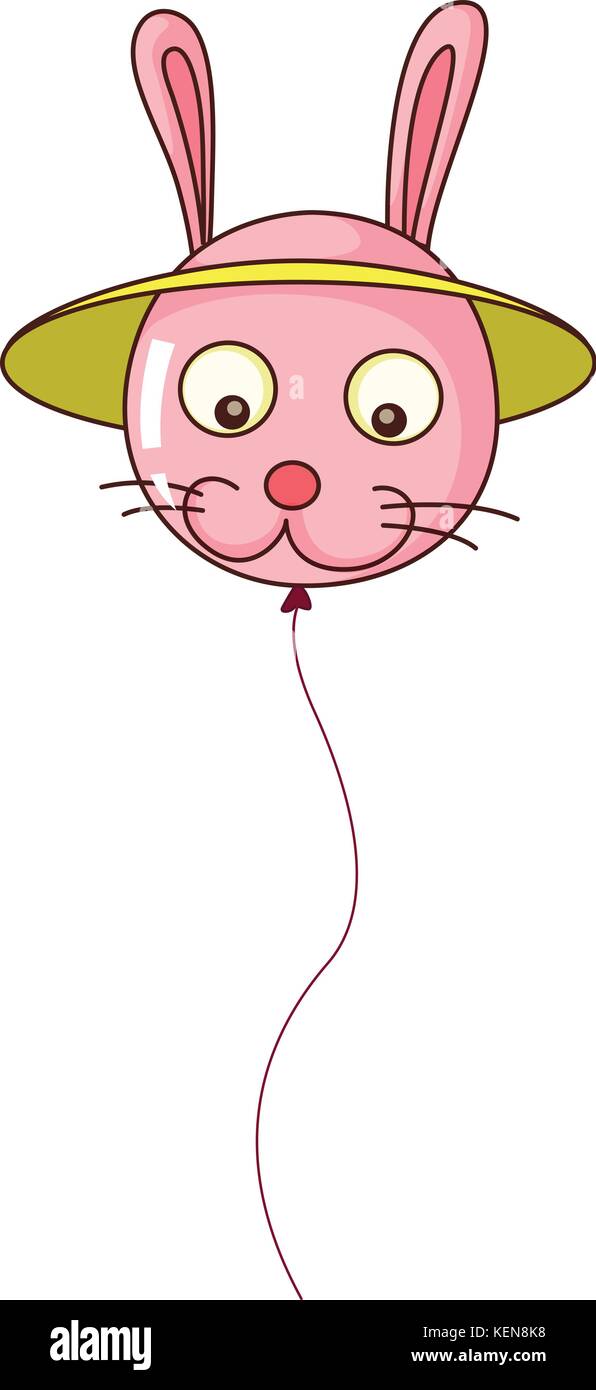 Illustration of a bunny-shaped balloon on a white background Stock ...
