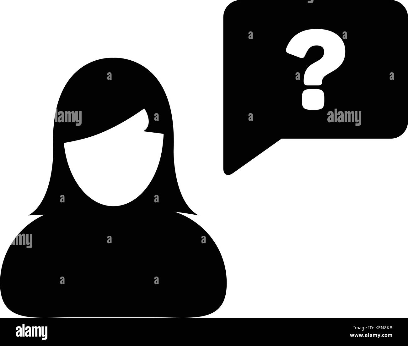 Chat icon vector female Black and White Stock Photos & Images - Alamy