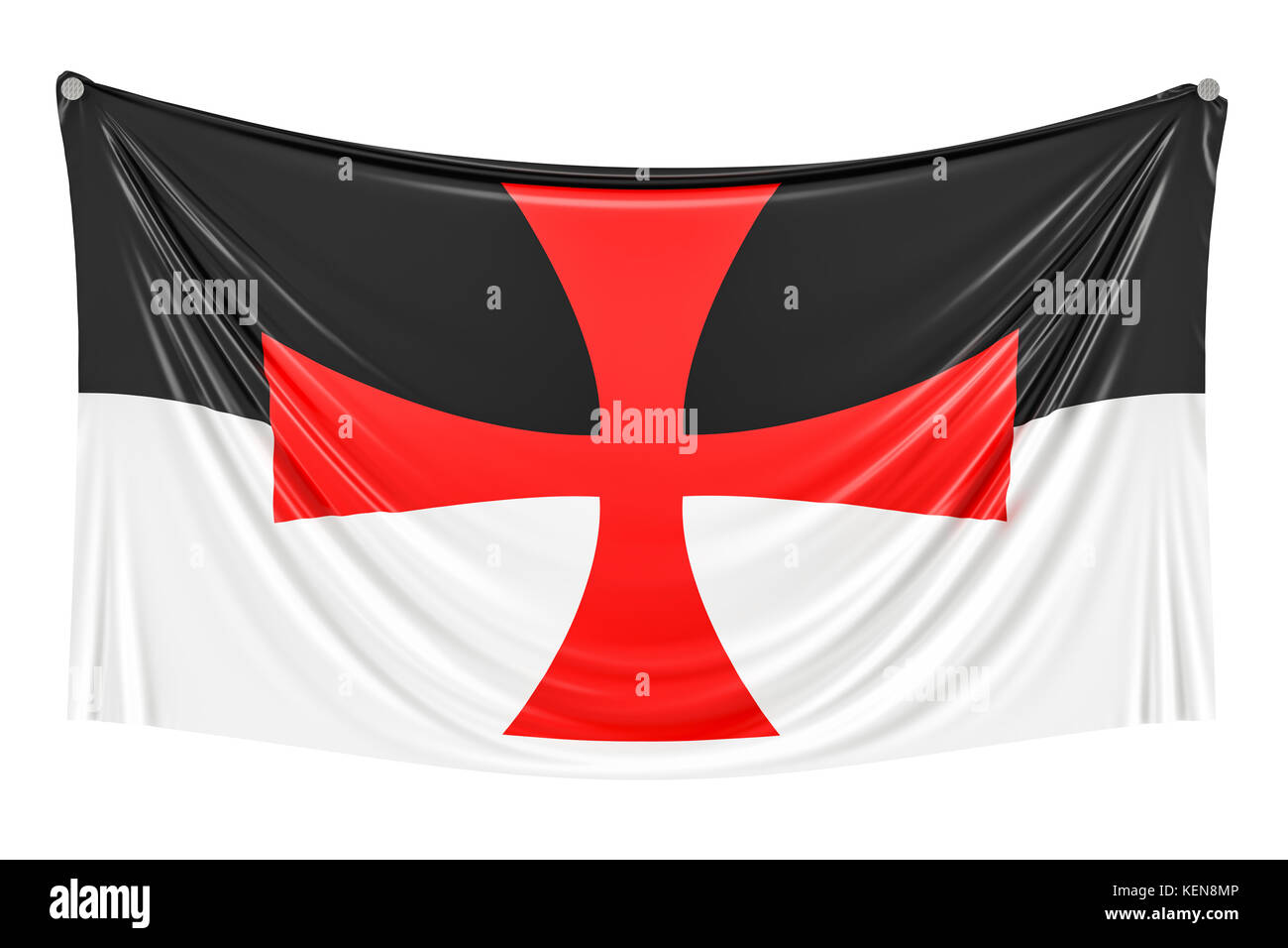 Templar knight flag hanging on the wall, 3D rendering Stock Photo - Alamy