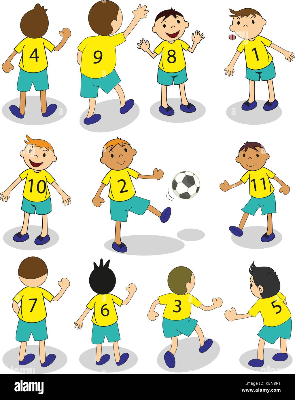 Illustration of a team of football Stock Vector Image & Art - Alamy