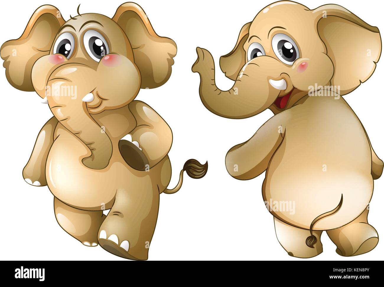 Illustration of two elephants Stock Vector Image & Art - Alamy