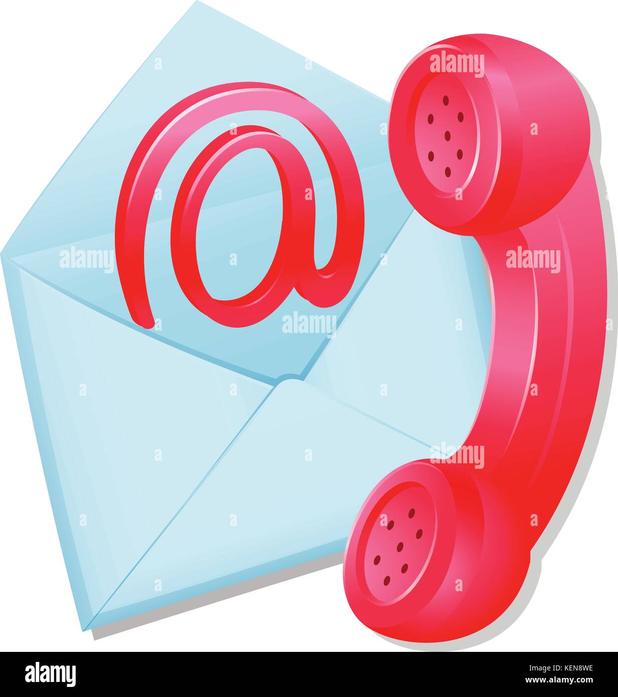 Illustration of the communication devices on a white background Stock ...