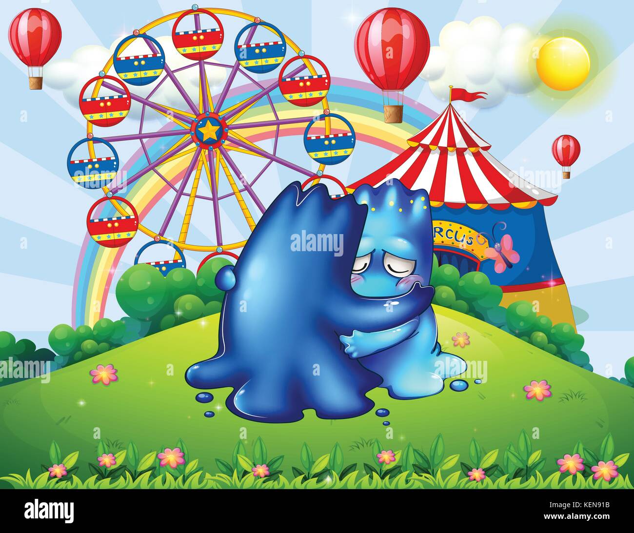 Ground come two monsters Stock Vector Images - Alamy