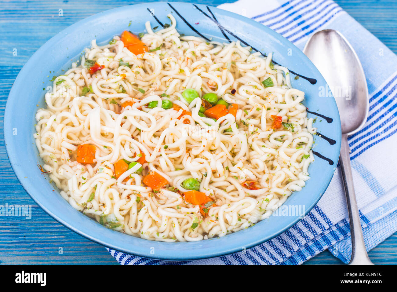 Fast food. Chinese instant noodles. Studio Photo Stock Photo - Alamy