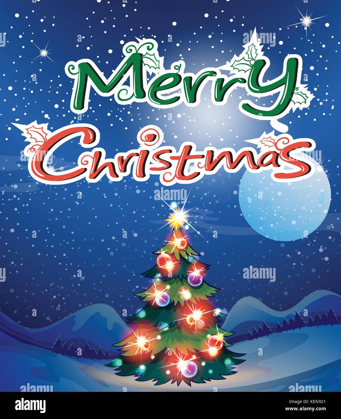 Christmas scene decorations Stock Vector Images - Alamy