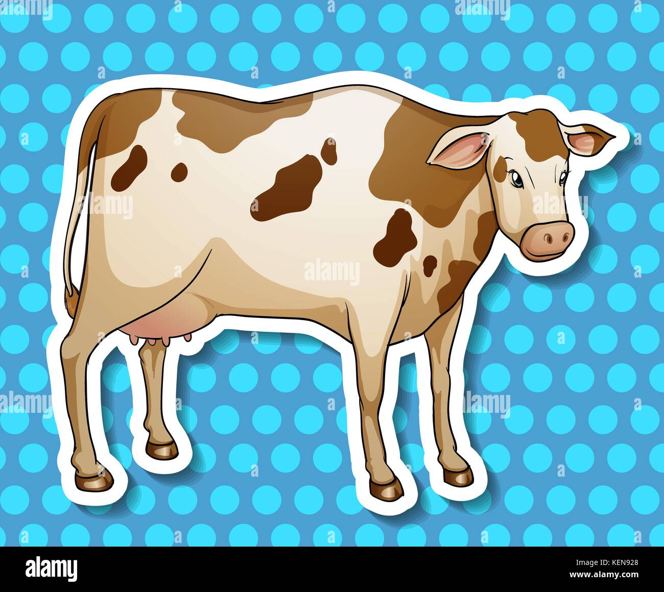 Illustration of a single cow with background Stock Vector Image & Art ...