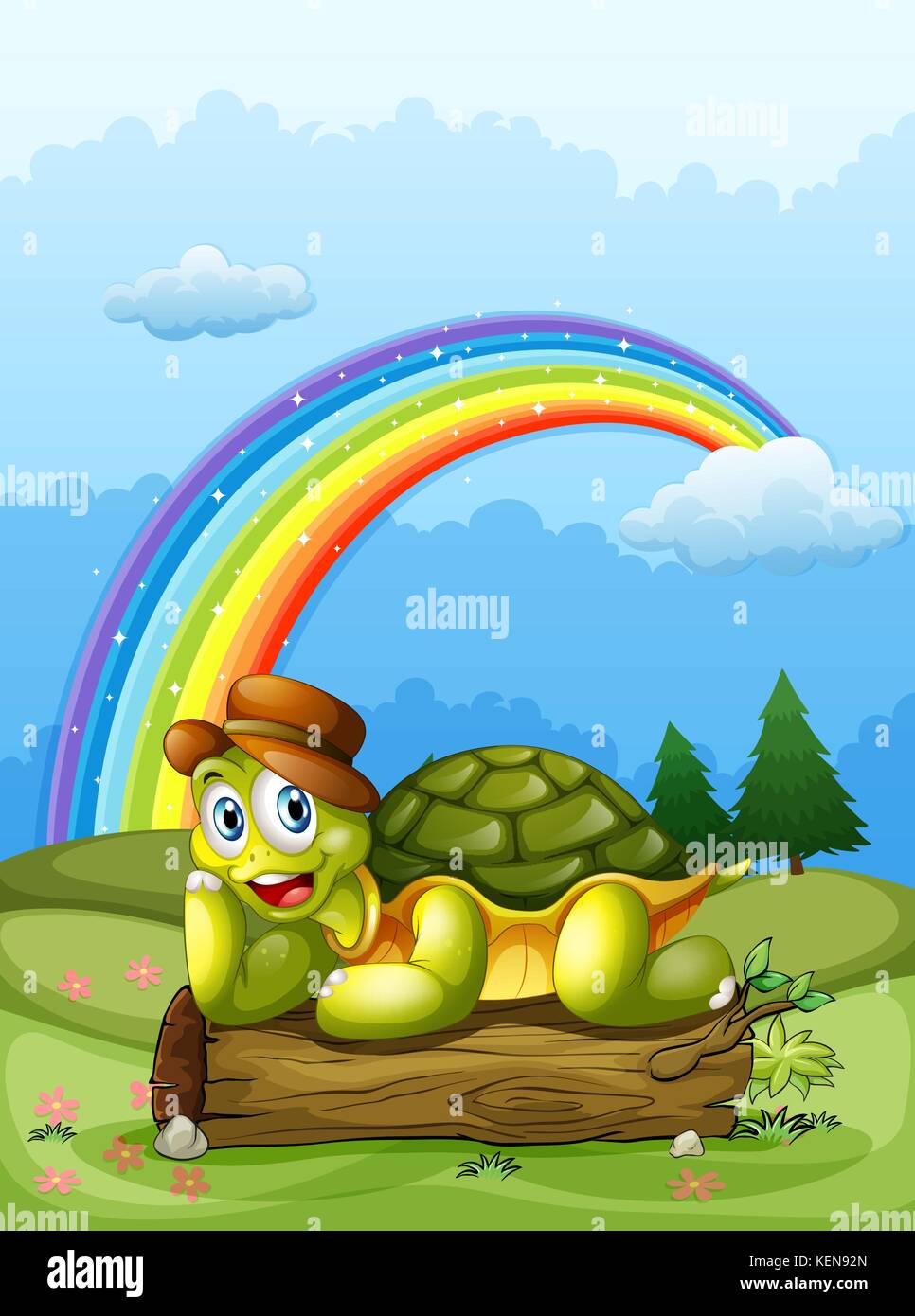 Cartoon wood log smiling happy hi-res stock photography and images - Alamy