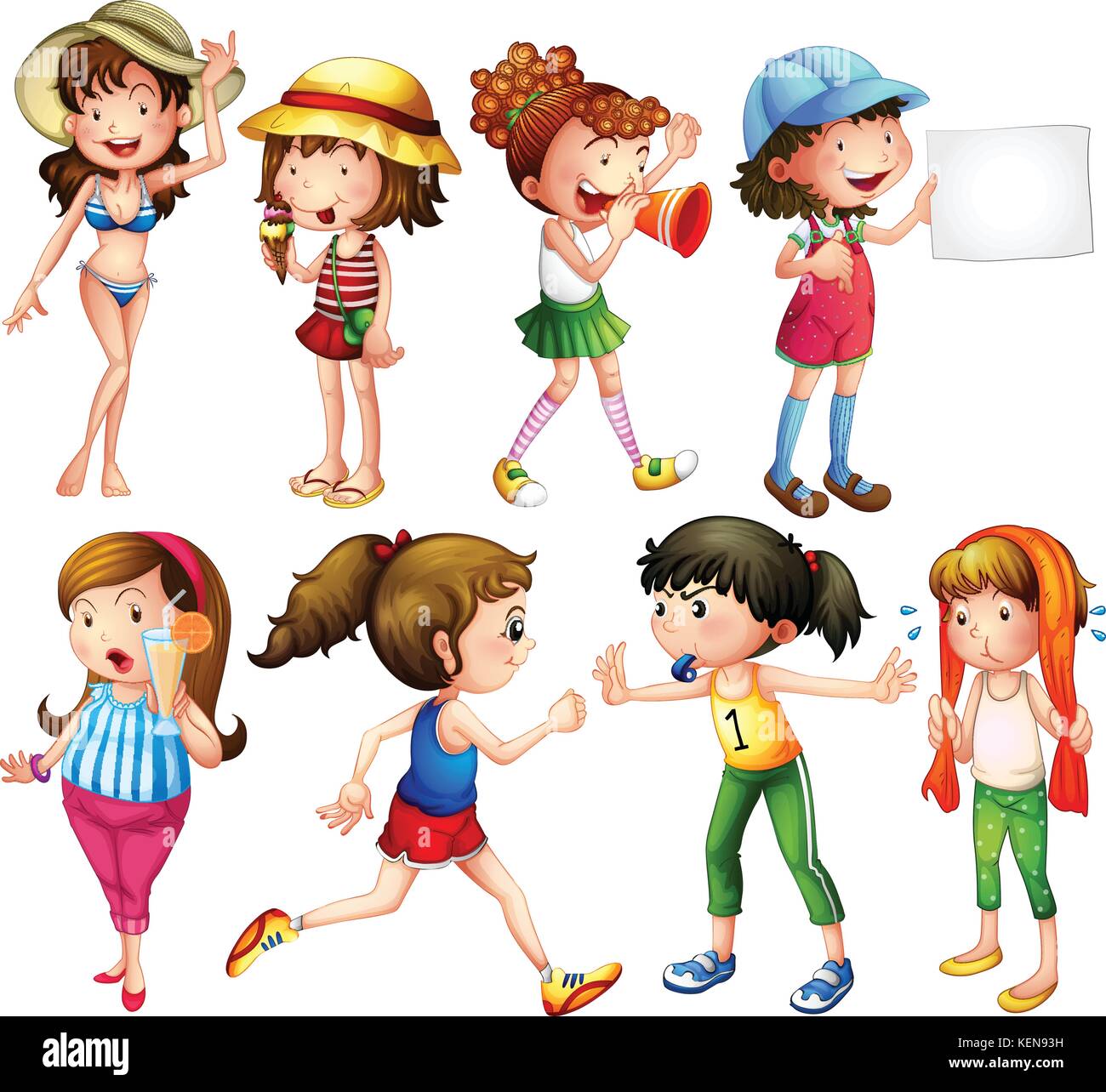 Bikini girl eating Stock Vector Images - Alamy