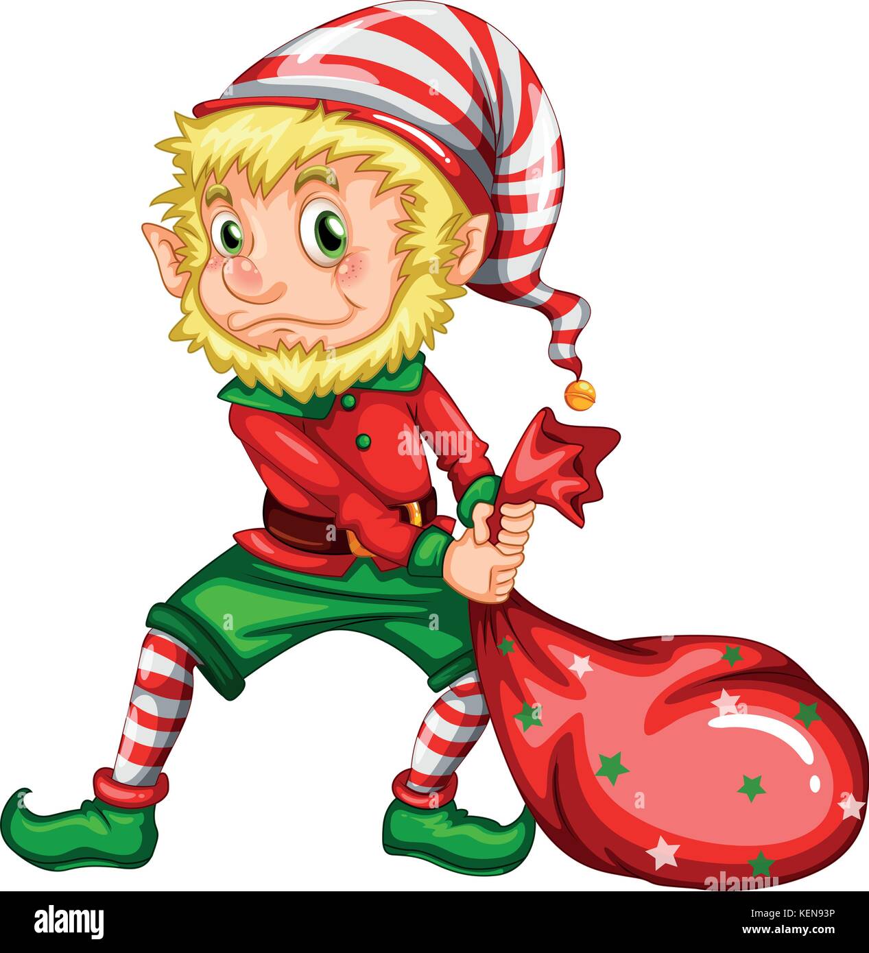 illustration of an elf dragging a bag Stock Vector Image & Art - Alamy