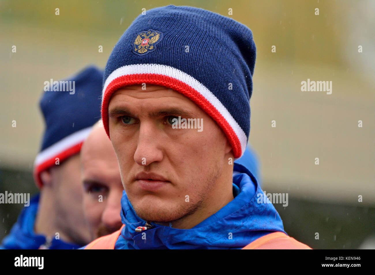 Moscow, Russia - October 5, 2017. Russian defender Viktor Vasin in ...