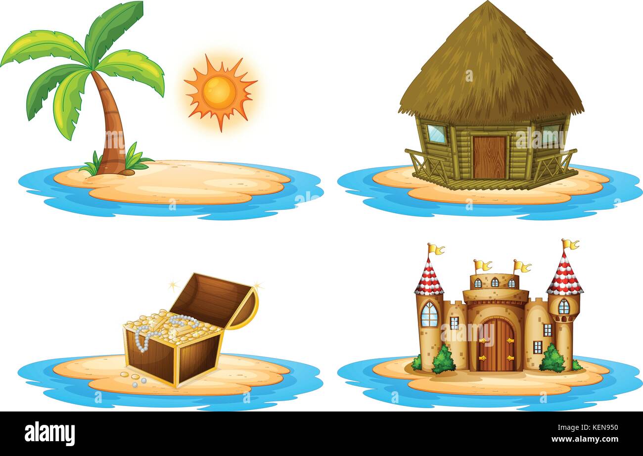 Illustration of the four islands on a white background Stock Vector ...