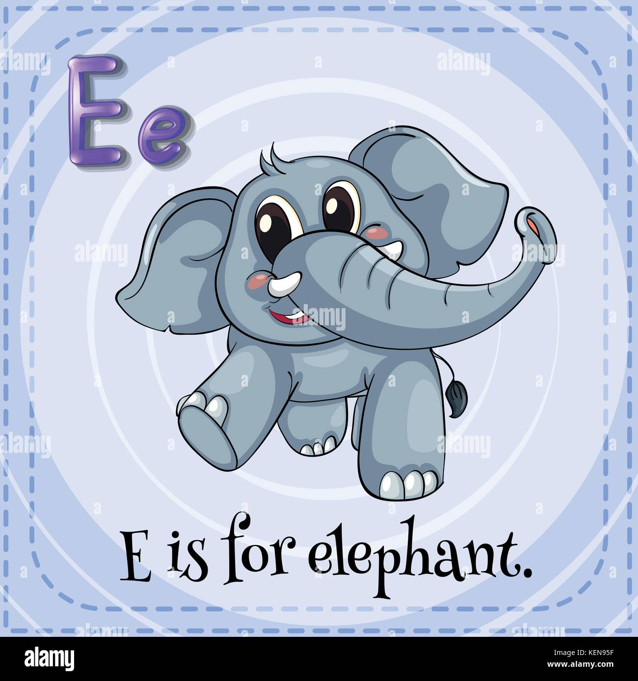 Illustration of an alphabet E is for elephant Stock Vector Art ...