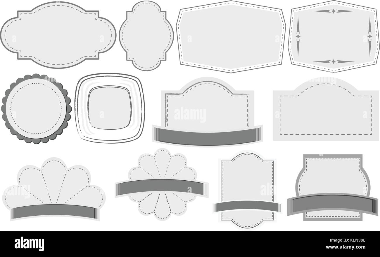 Illustration of the empty label templates on a white background Stock ...