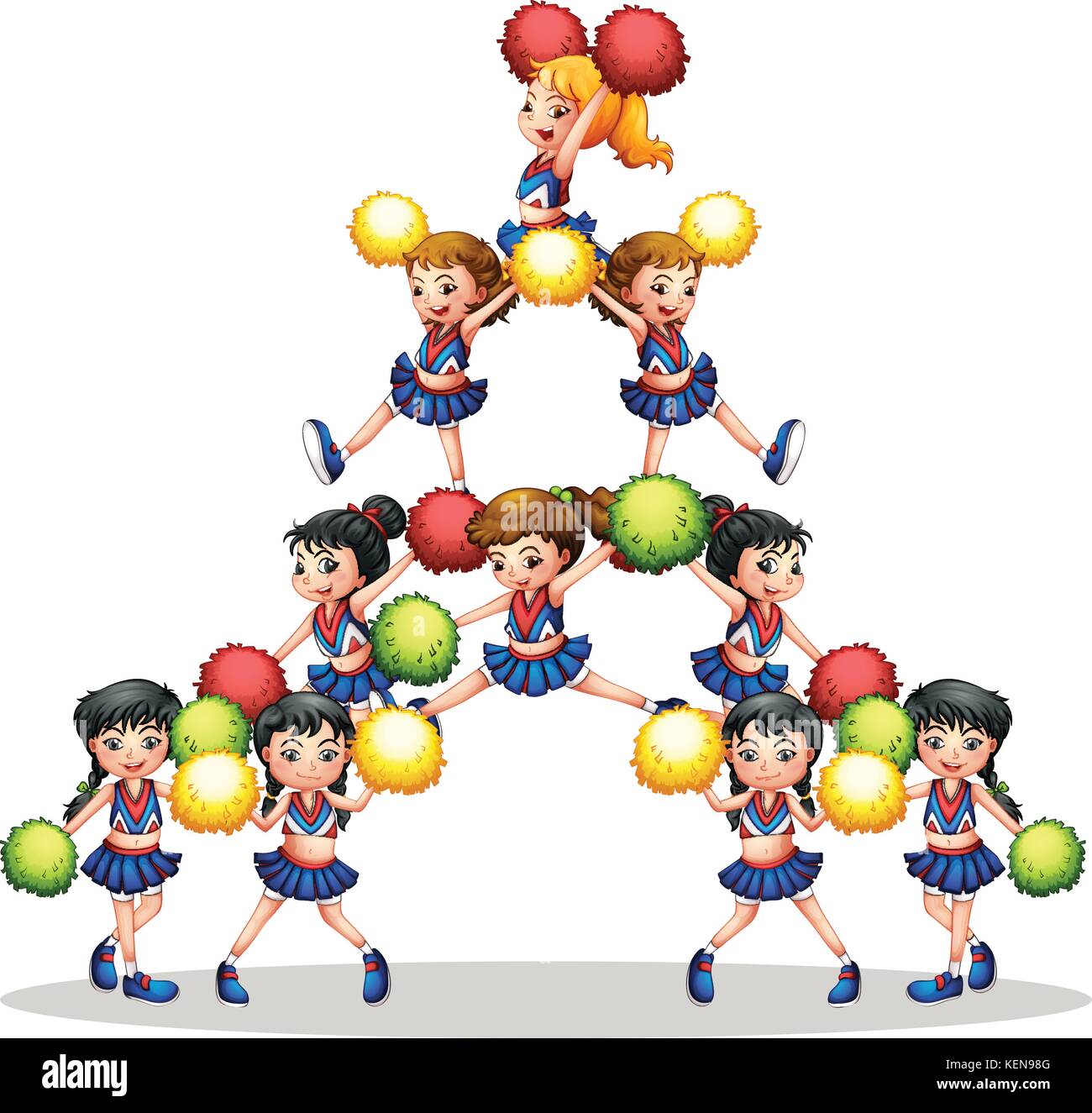 Cheerleaders teamwork Stock Vector Images - Alamy