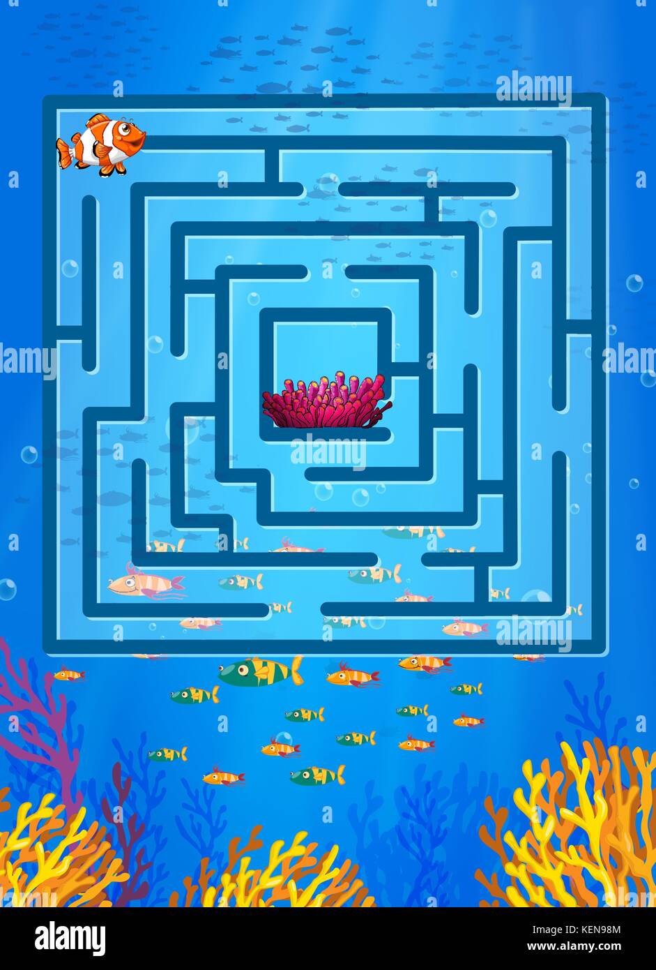 Maze game with underwater theme Stock Vector Image & Art - Alamy