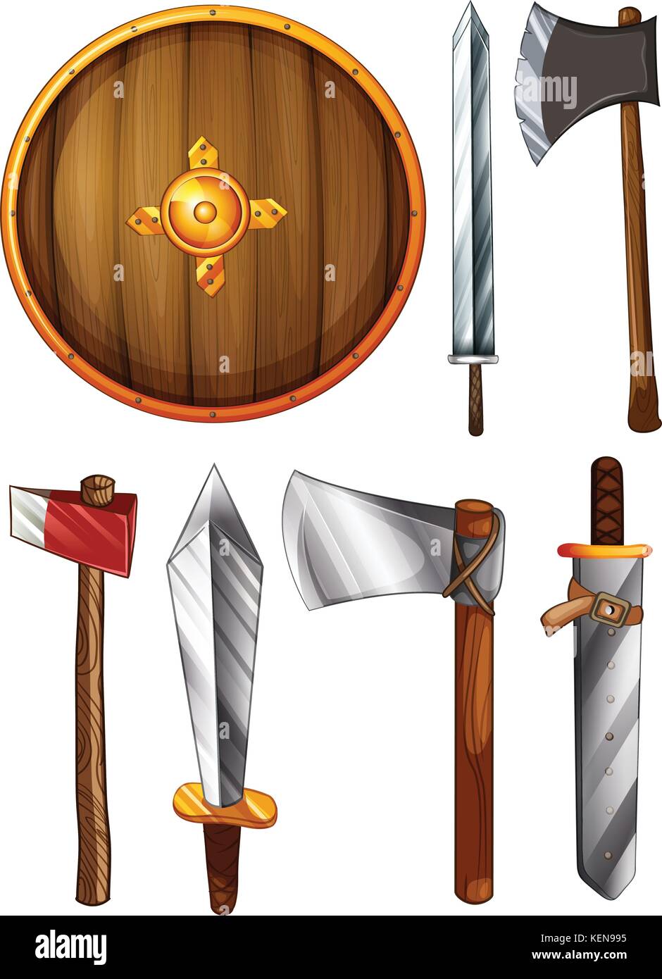 Cartoon shield and swords hi-res stock photography and images - Alamy