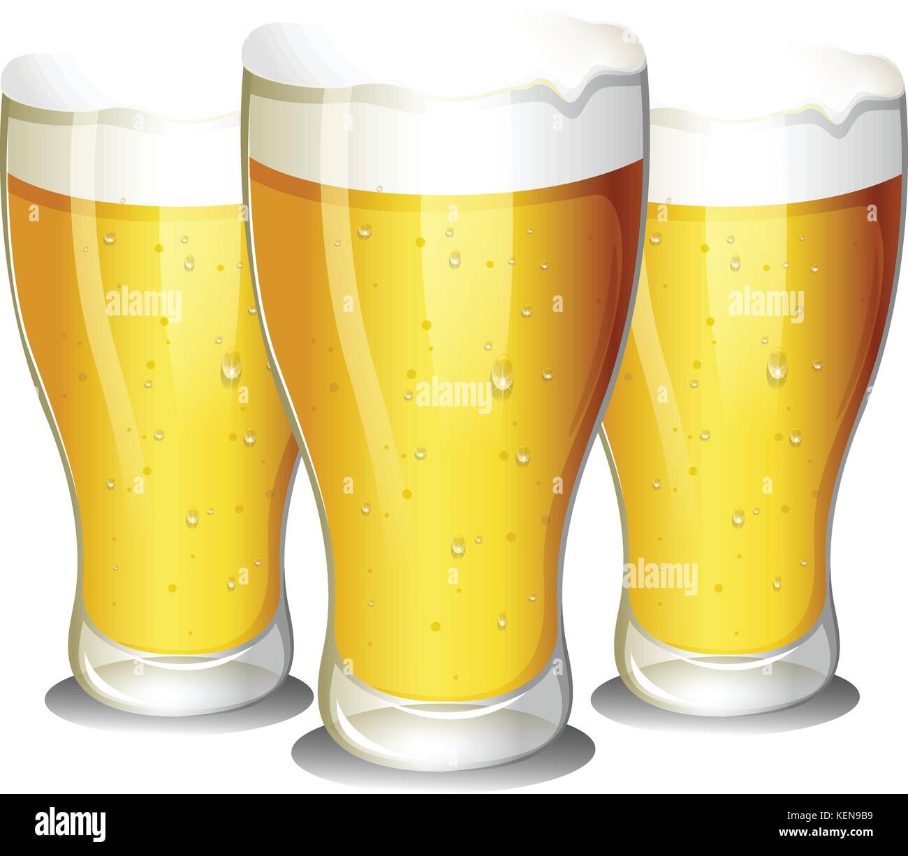 Ilustration of three glasses of beer Stock Vector Image & Art - Alamy