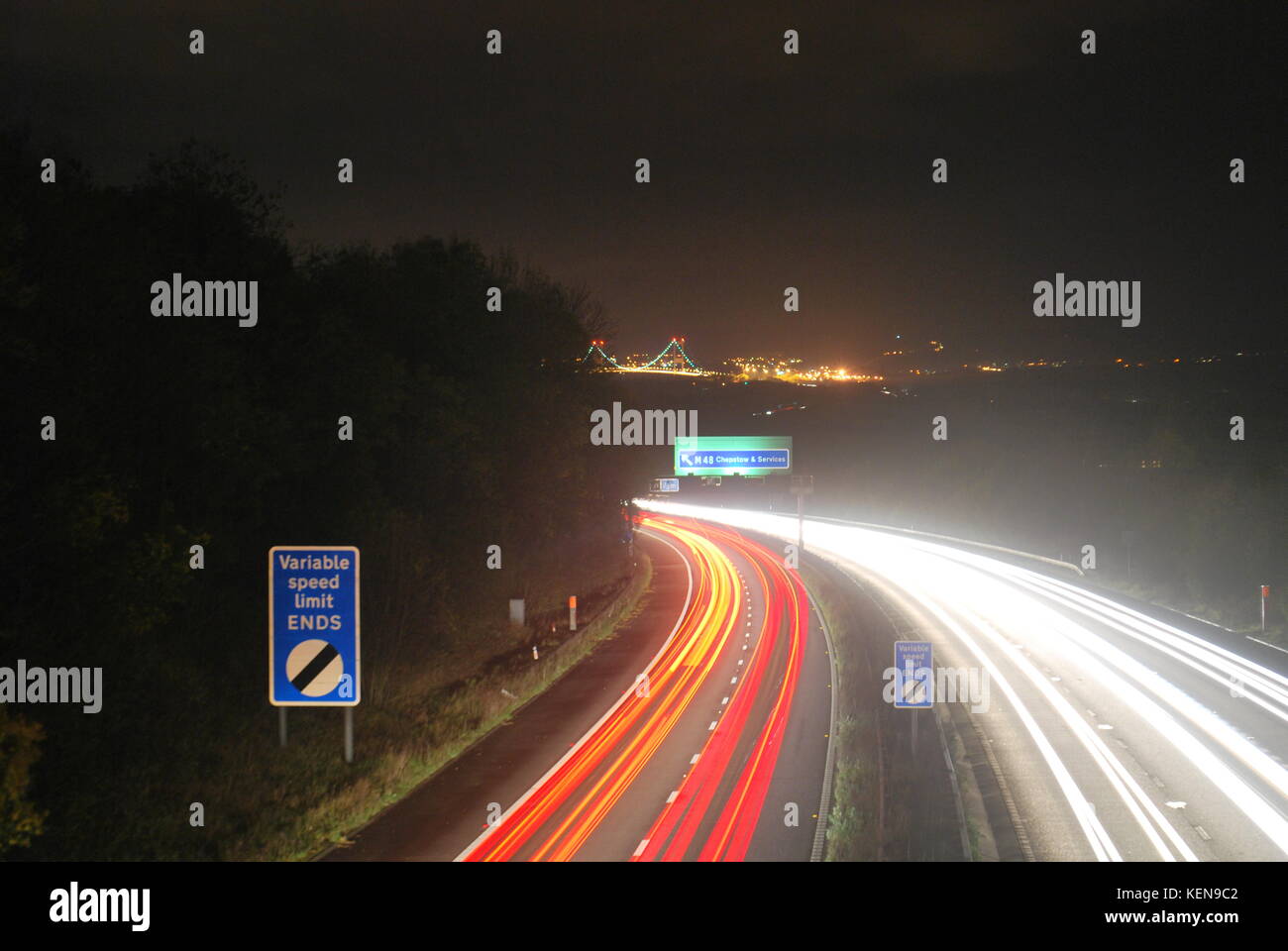 Light painting with Traffic on the motorway Stock Photo - Alamy