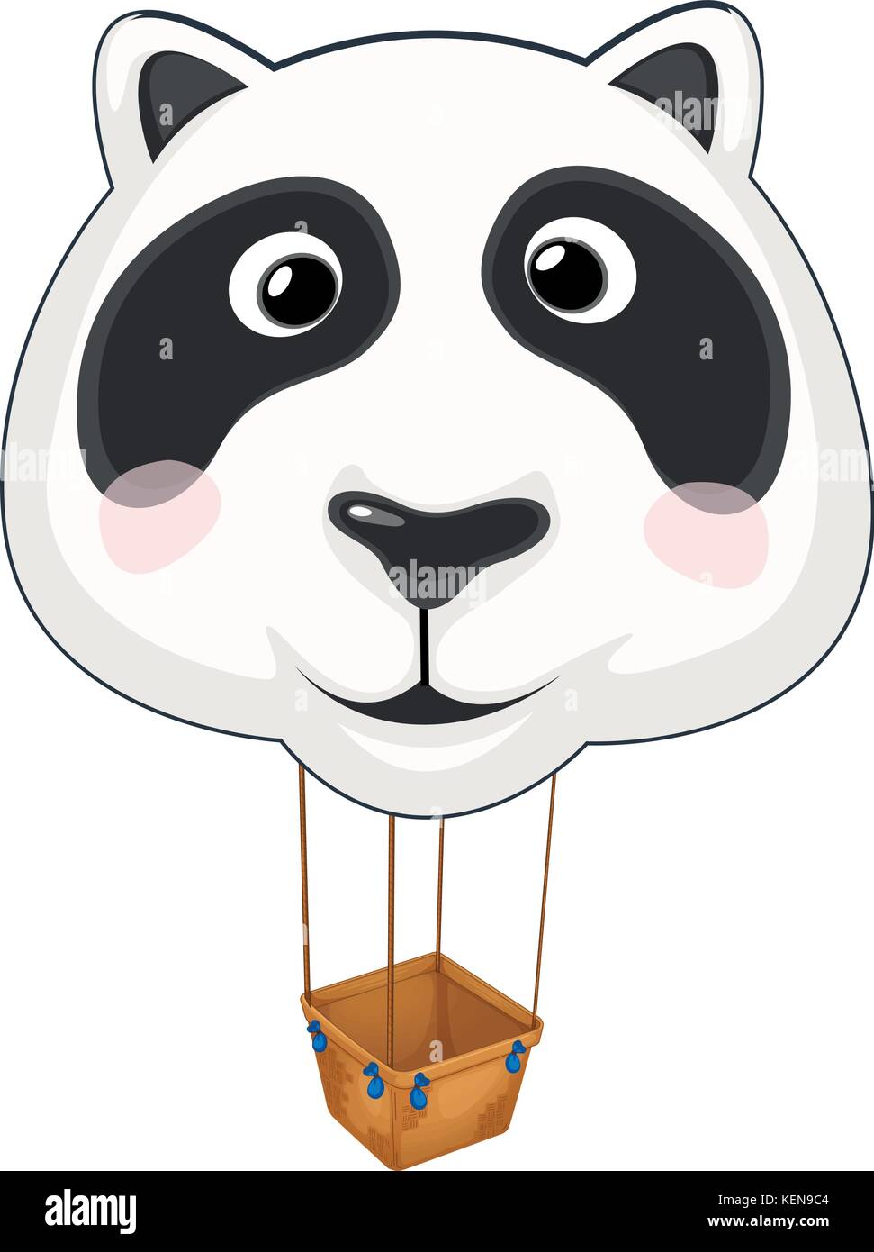 Illustration of a big panda balloon on a white background Stock Vector ...