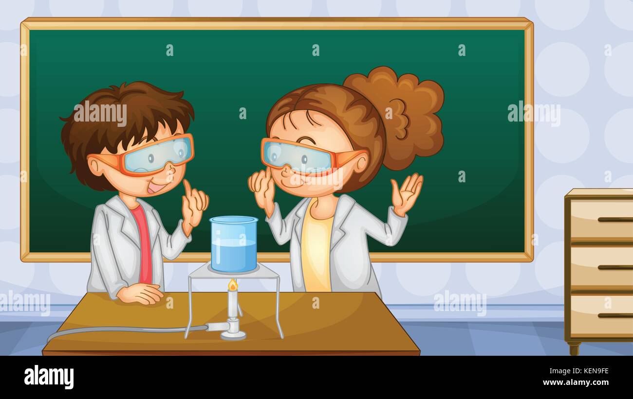 Students laboratory chemistry Stock Vector Images - Alamy
