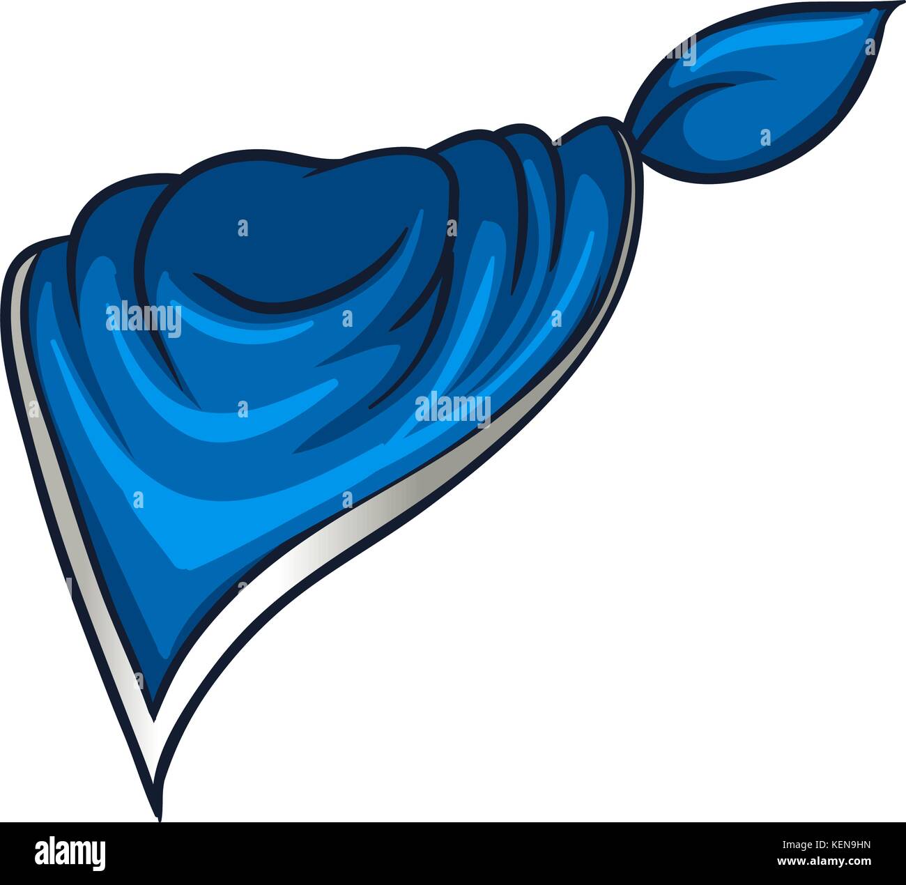 Illustration of a blue scarf on a white background Stock Vector Image ...