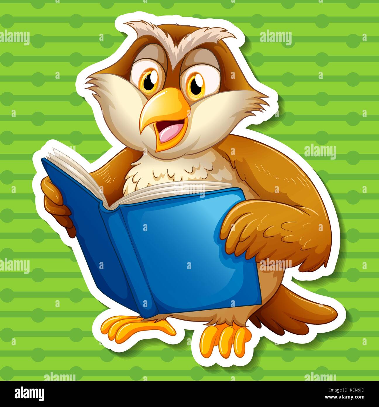 illustration of an owl reading a book Stock Vector Image & Art - Alamy