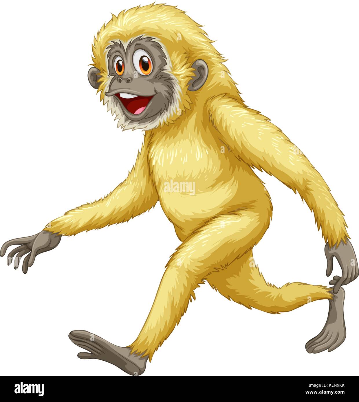 Illustration of a yellow gorilla on a white background Stock Vector ...