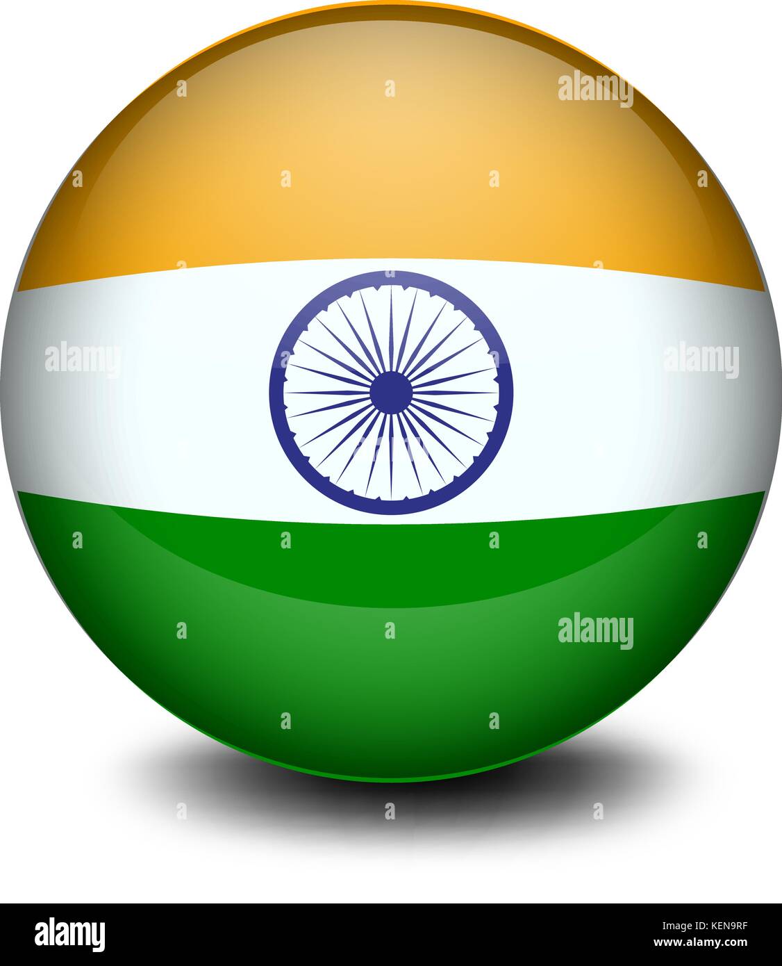 Illustration of a soccer ball with the Indian flag on a white ...