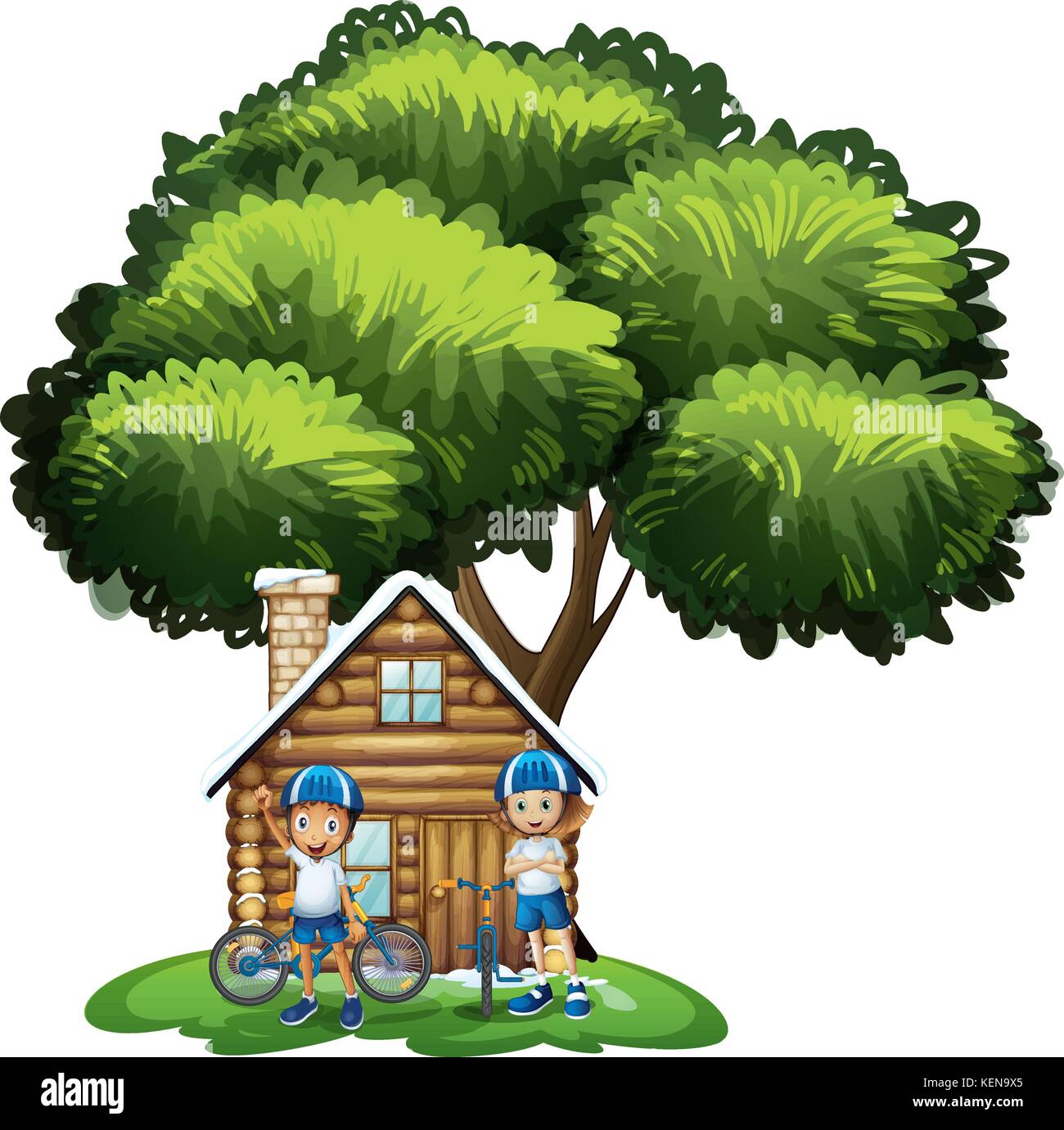 Cartoon house on tree kids hi-res stock photography and images - Alamy