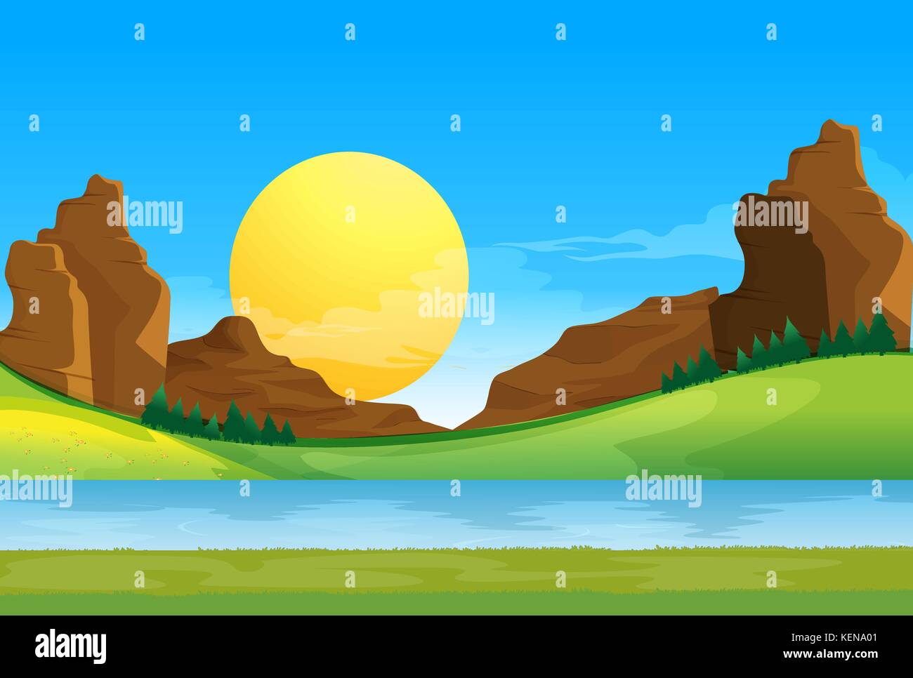 Aerial sunny view Stock Vector Images - Alamy