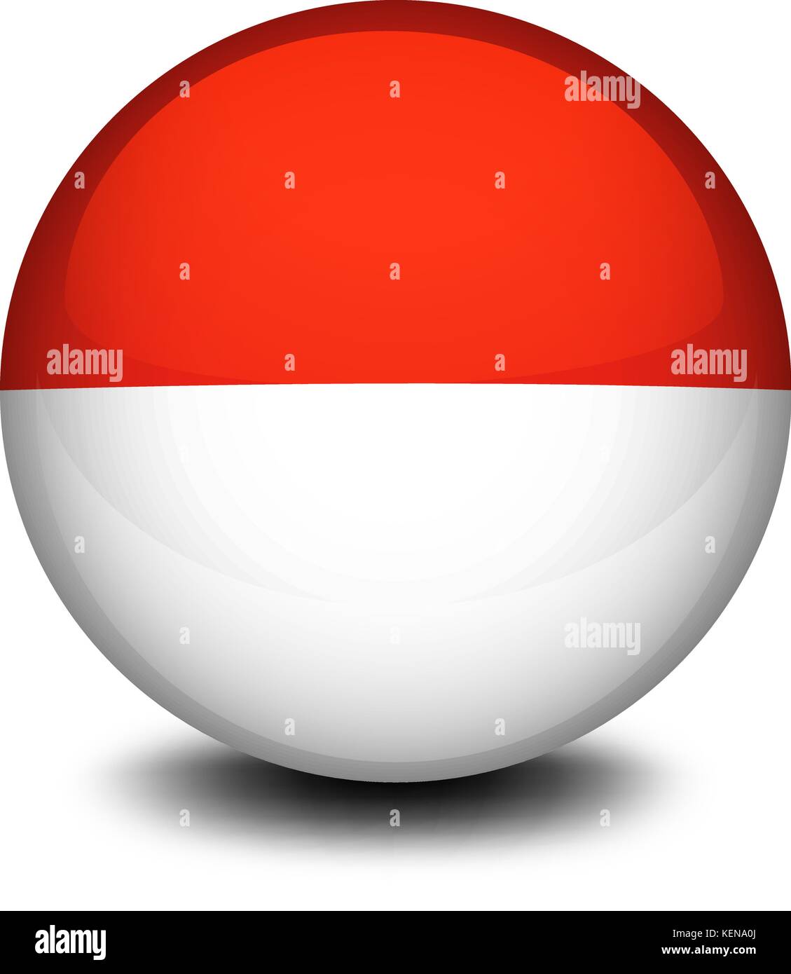 Illustration of a ball with the flag of Indonesia and Monaco on a white ...