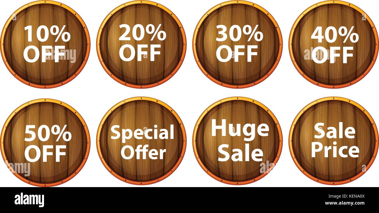 Illustration of different discount signs Stock Vector Image & Art - Alamy