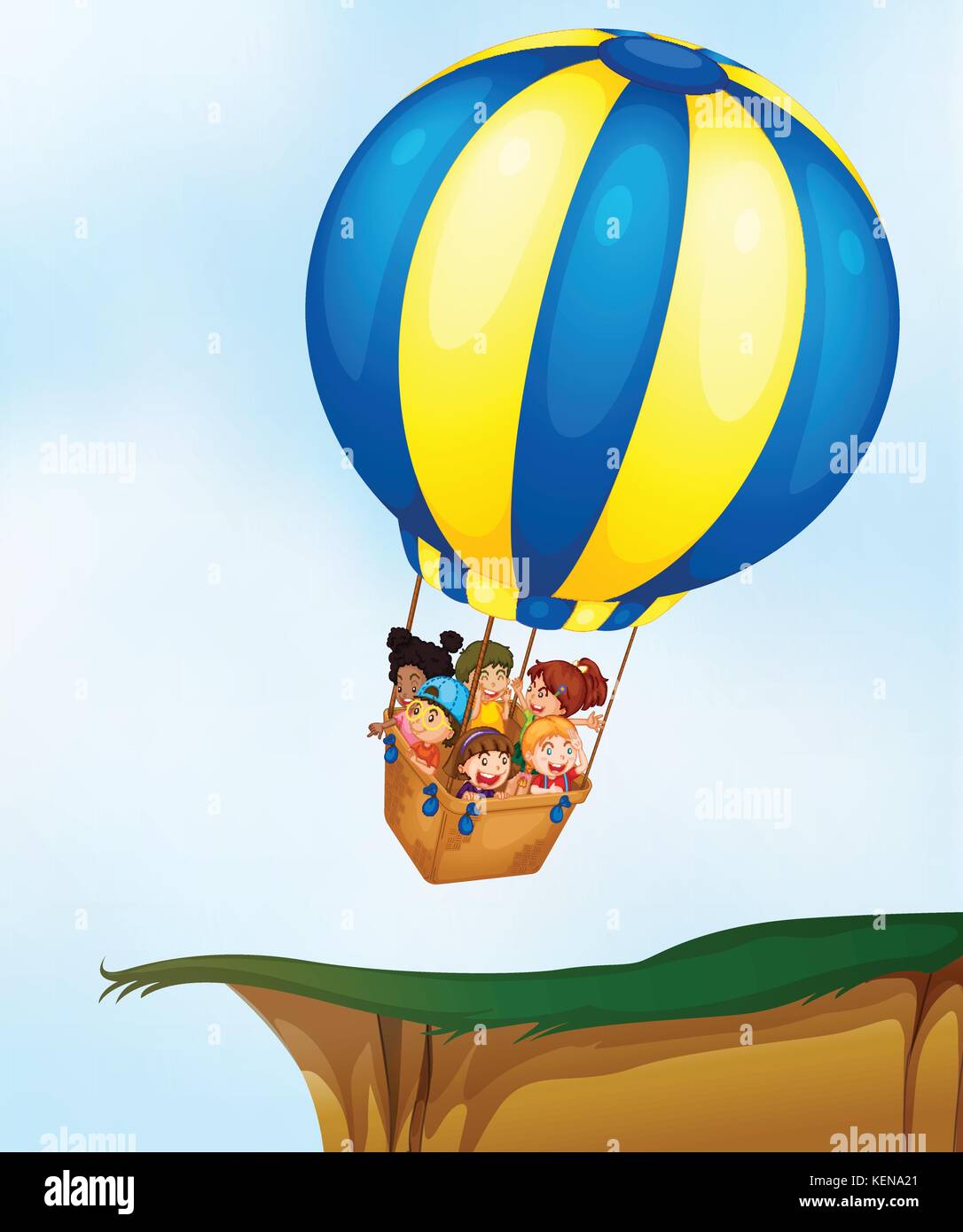 Hot air balloon floating in Stock Vector Images - Alamy