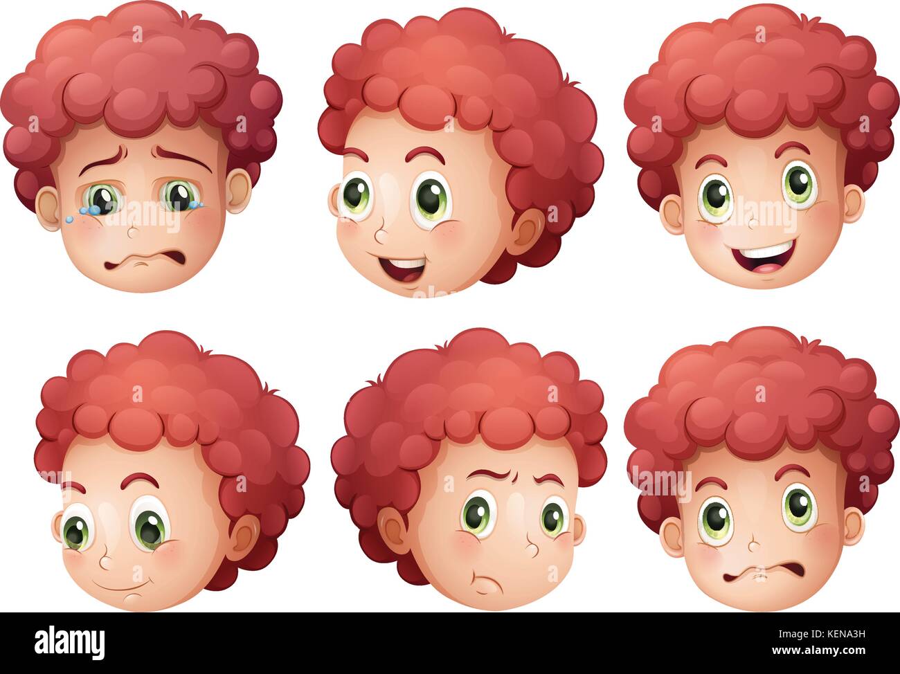 Illustration of different expressions of a boy Stock Vector Image & Art ...