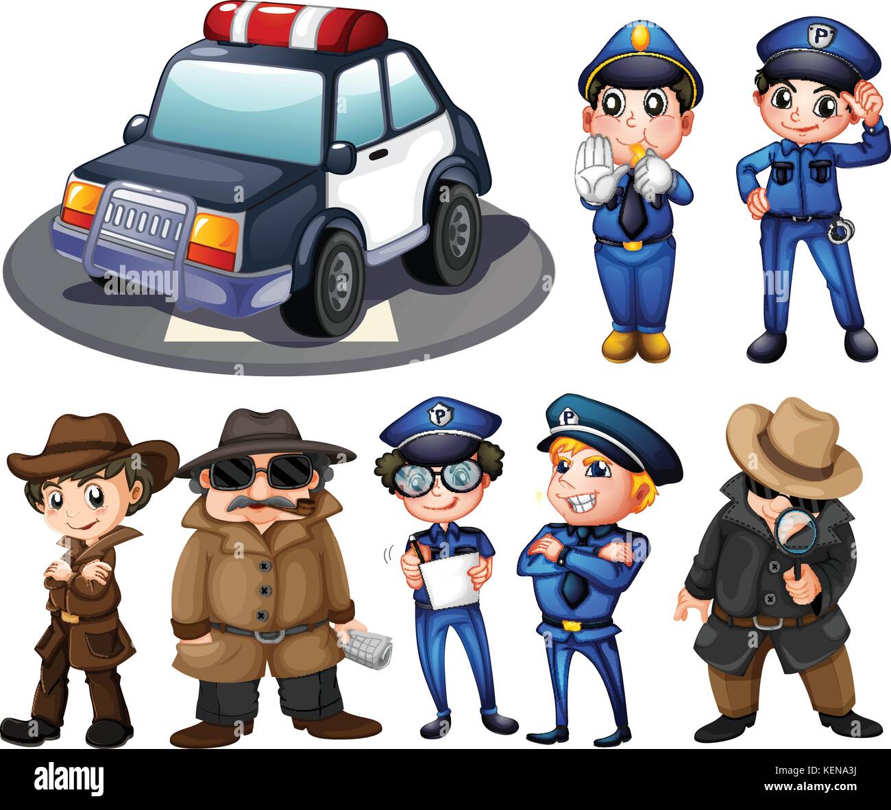 Illustration of police and detectives Stock Vector Image & Art - Alamy