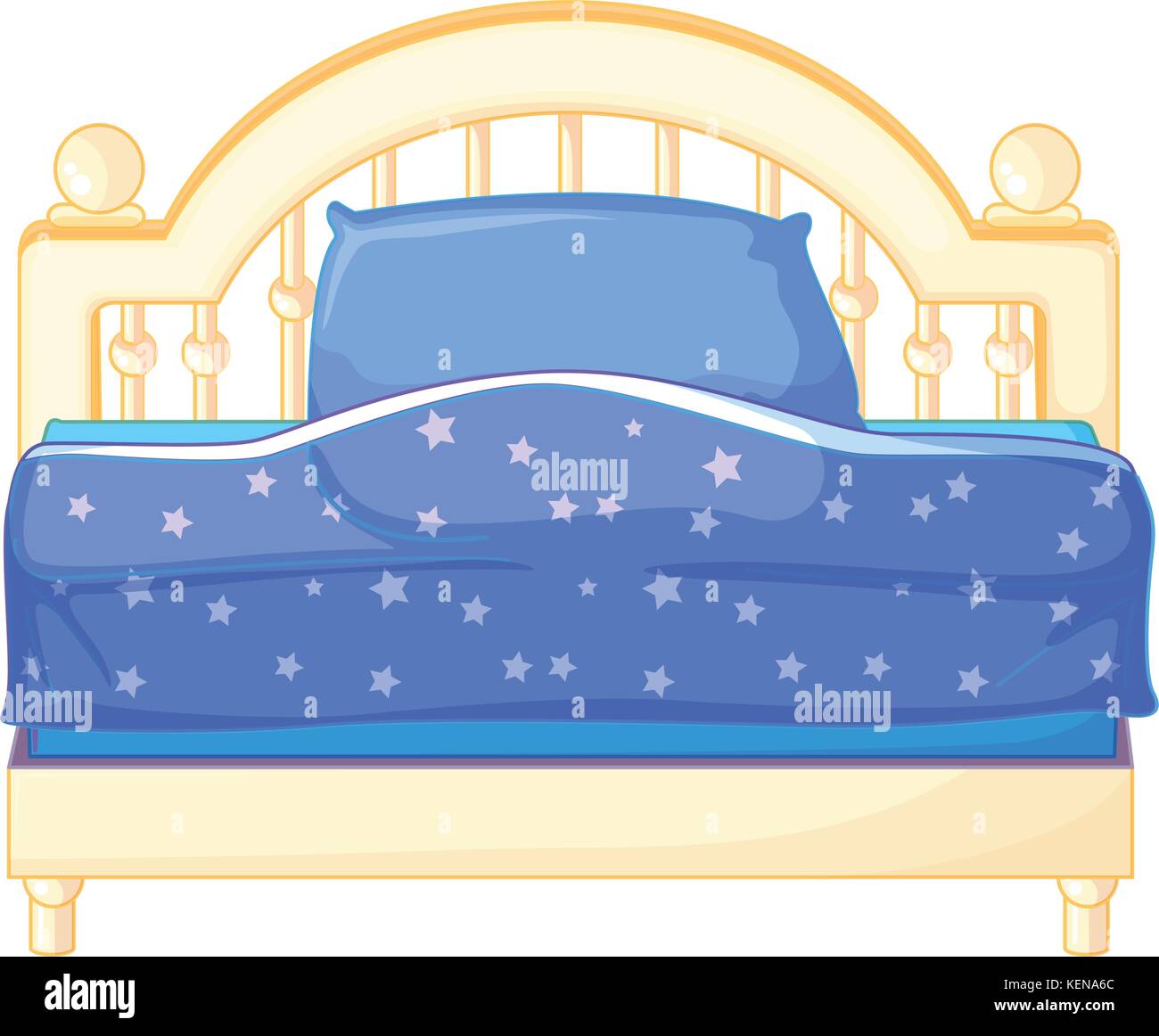 Illustration of a single bed Stock Vector Image & Art - Alamy