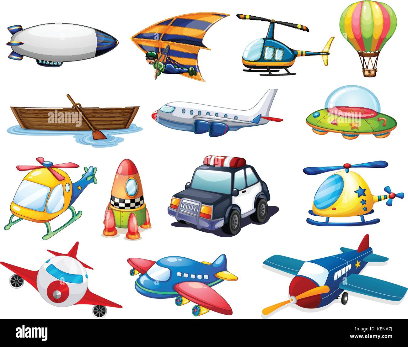illustration of different kind of transportation Stock Vector Image ...