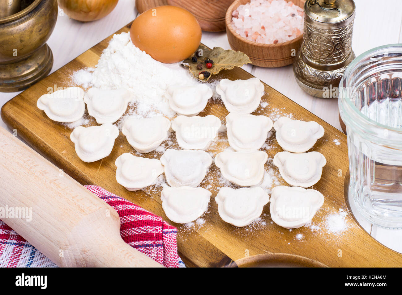 Baby food, homemade ravioli for children. Studio Photo Stock Photo - Alamy