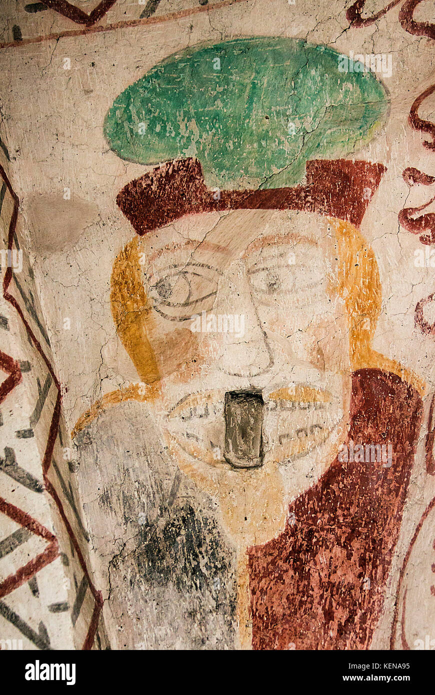 Danish late medieval fresco paintings. This painting from around year ...