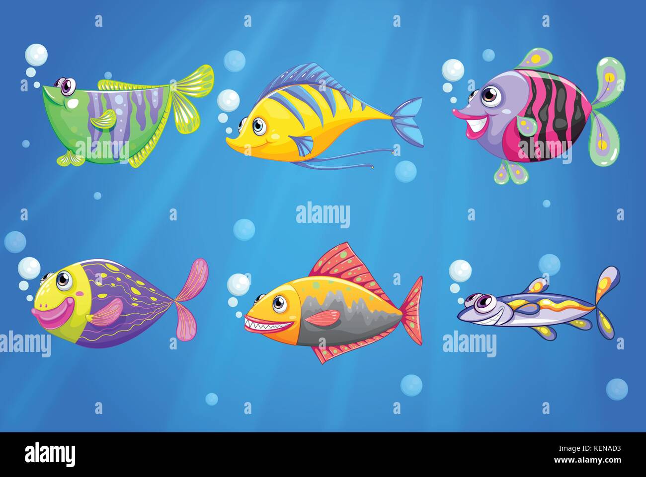 Illustration of an ocean with colorful fishes Stock Vector Image & Art ...