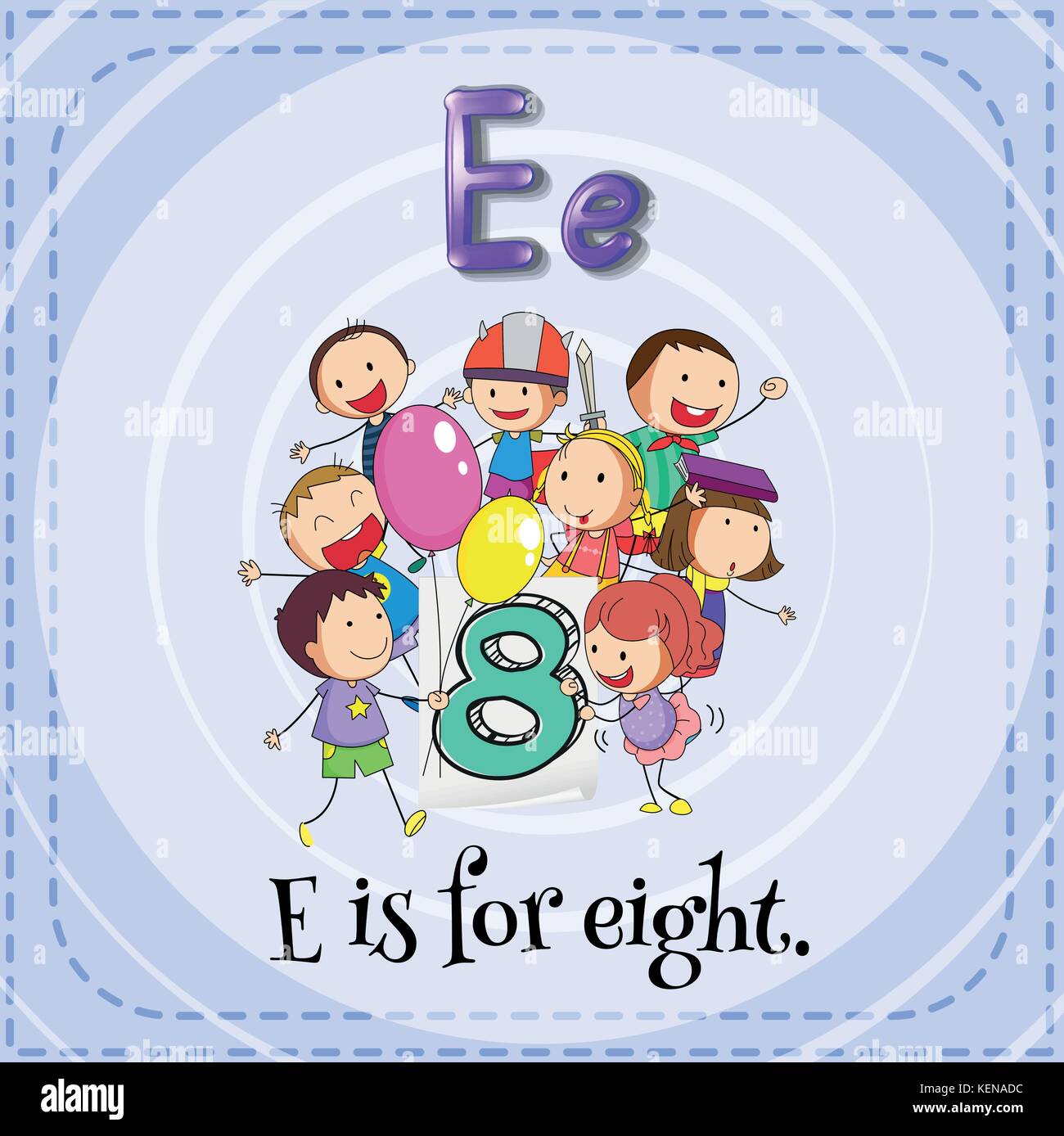 Illustration of a letter e is for eight Stock Vector Image & Art - Alamy