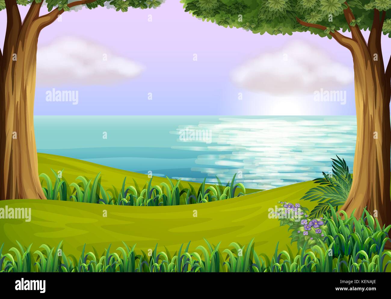 Land with water Stock Vector Images - Alamy