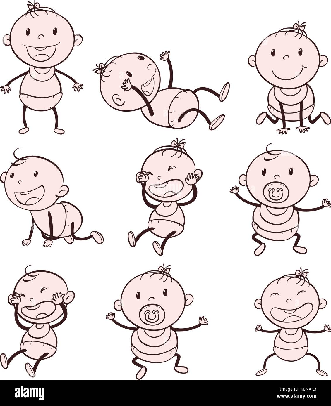 Illustration of different positions of a baby Stock Vector Image & Art ...